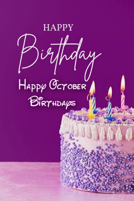 Maximalist October Birthdays Banner 4' × 6' Template | PosterMyWall