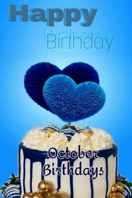 Maximalist October Birthdays Banner 4' × 6' Template | PosterMyWall