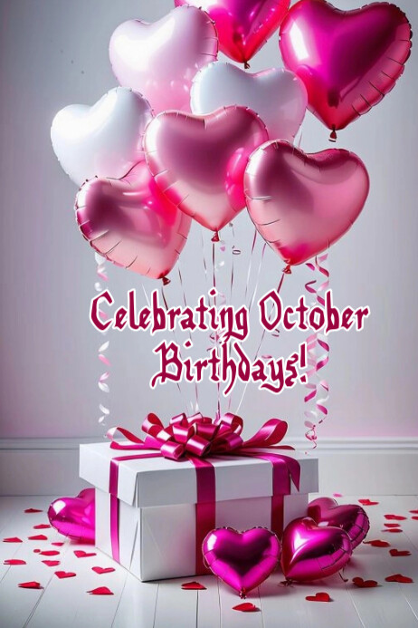 Maximalist October Birthdays Banner 4' × 6' Template | PosterMyWall