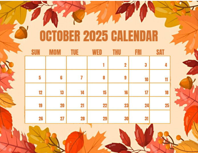 Plantilla de Maximalist October Calendar Flyer (us Letter) | PosterMyWall