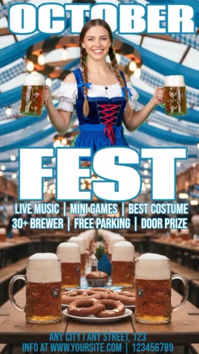Maximalist October Fest Digital Display (9:16) Template | PosterMyWall