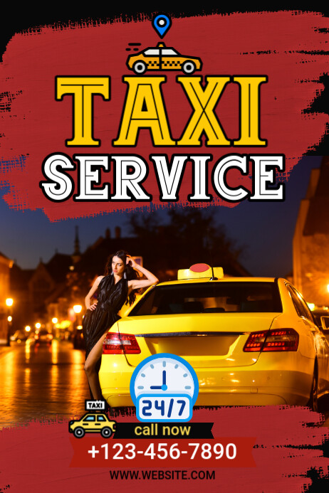 Maximalist Online Taxi Services Ad Template Banner 4' × 6' | PosterMyWall
