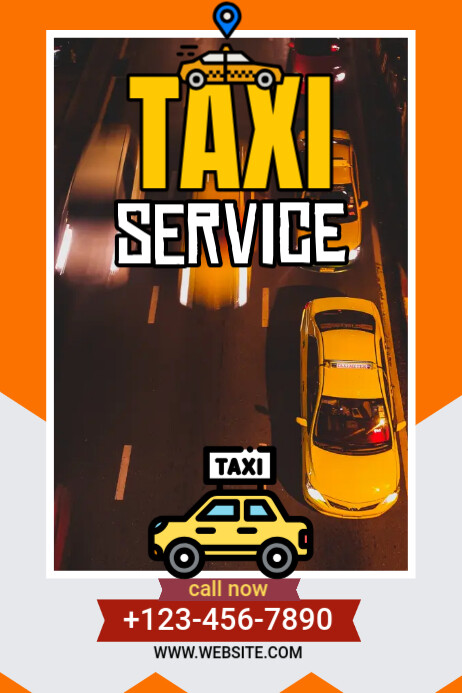 Maximalist Online Taxi Services Ad Template Poster | PosterMyWall