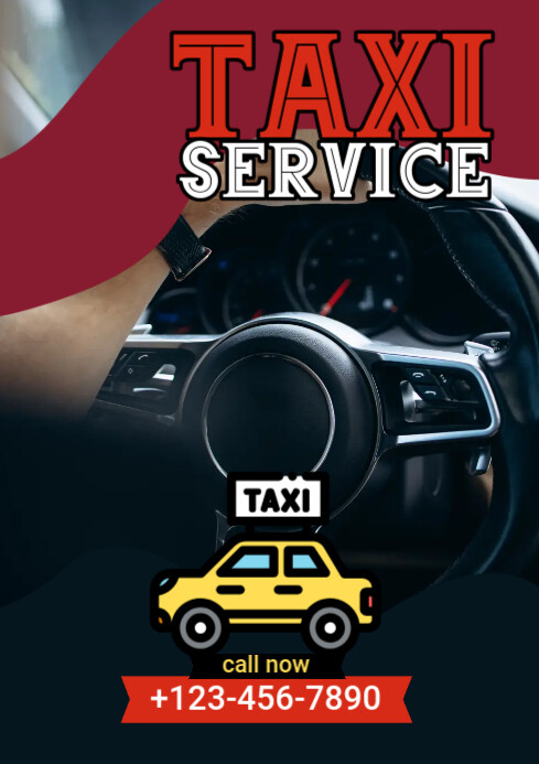 Maximalist Online Taxi Services Flyer A1 Template | PosterMyWall