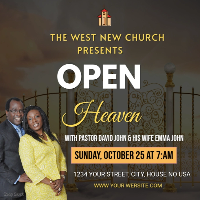 Maximalist Open Heaven Flyer Instagram Post Template | PosterMyWall