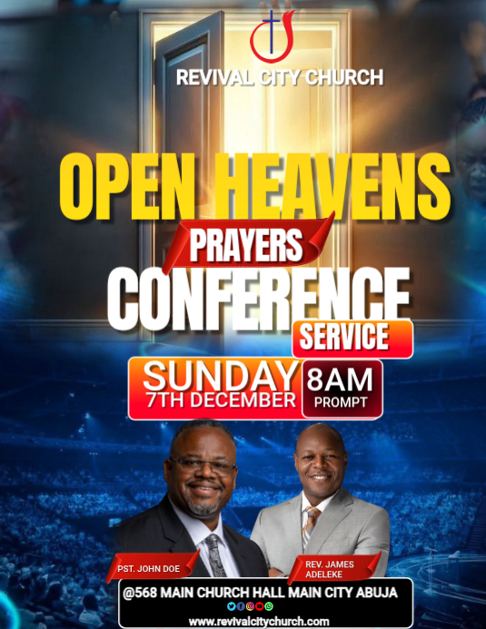 Maximalist Open Heavens Prayer Conference Flyer (us Letter) Template ...