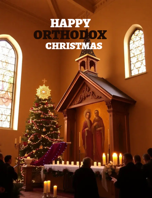 Plantilla de Maximalist Orthodox Christmas Celebration Template Flyer ...