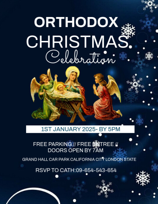 Maximalist Orthodox Christmas Celebration Template Flyer (us Letter ...