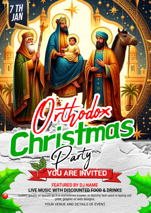 Copy of Maximalist Orthodox Christmas Flyer A6 | PosterMyWall