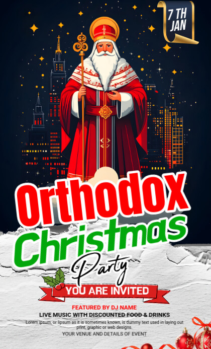 Copy of Maximalist Orthodox Christmas Flyer Us Legal | PosterMyWall