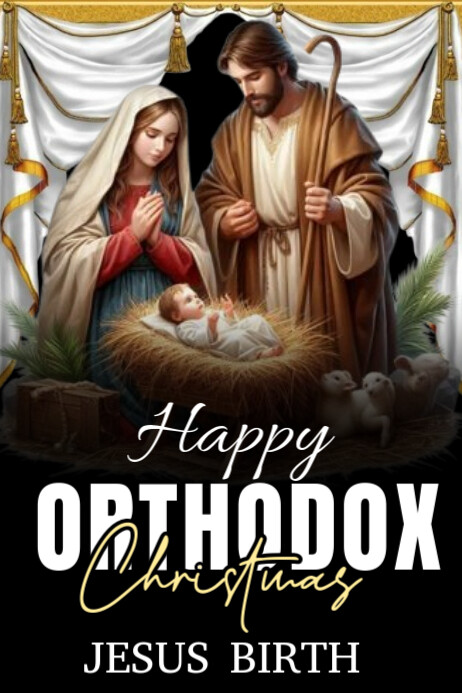 Maximalist Orthodox Christmas Poster Template | PosterMyWall