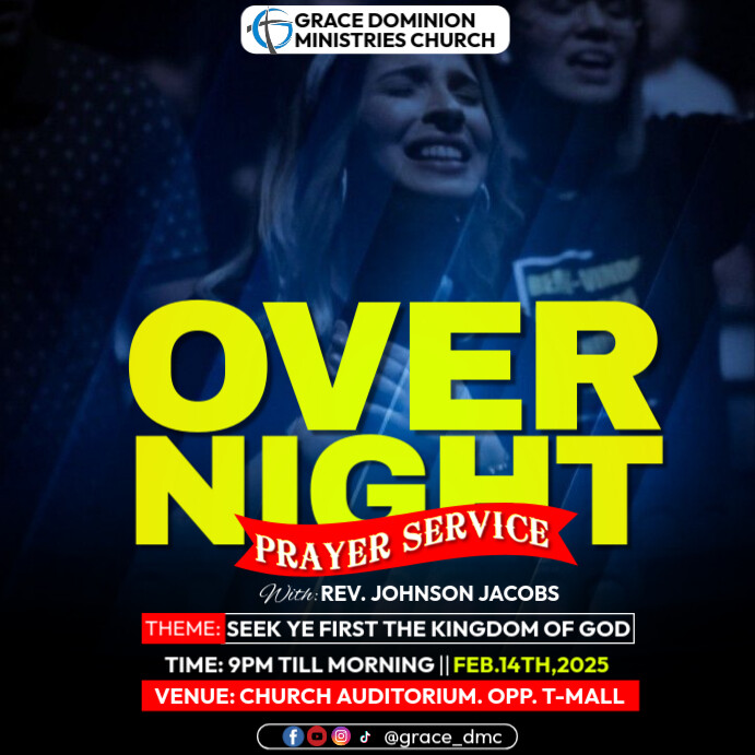 Copy of Maximalist Overnight Prayer Service Instagram Post | PosterMyWall