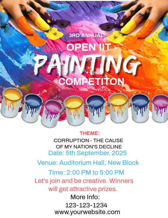 Maximalist Painting Competition Flyer (us Letter) Template | PosterMyWall