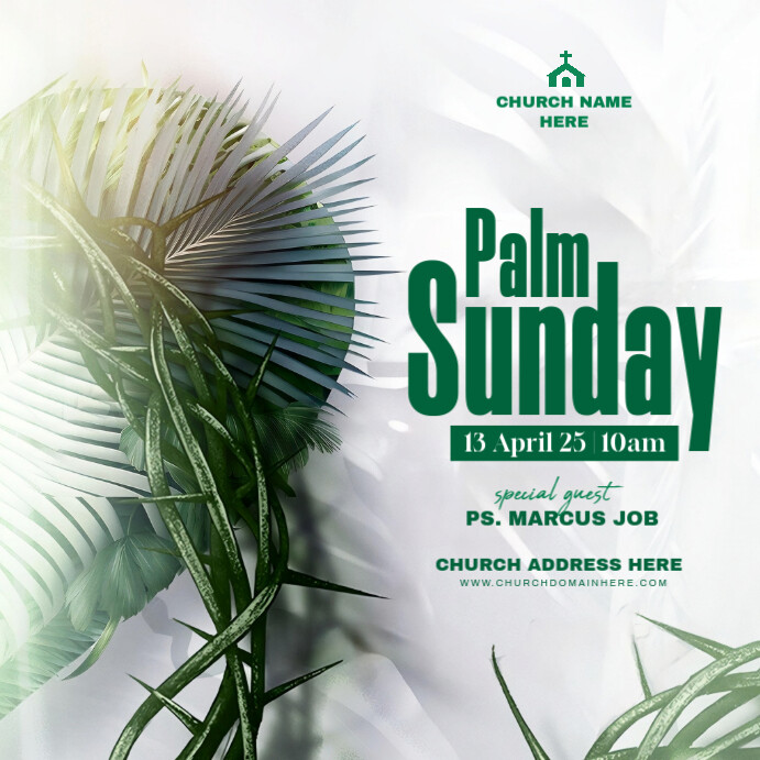 Maximalist Palm Sunday Instagram Post Template | PosterMyWall