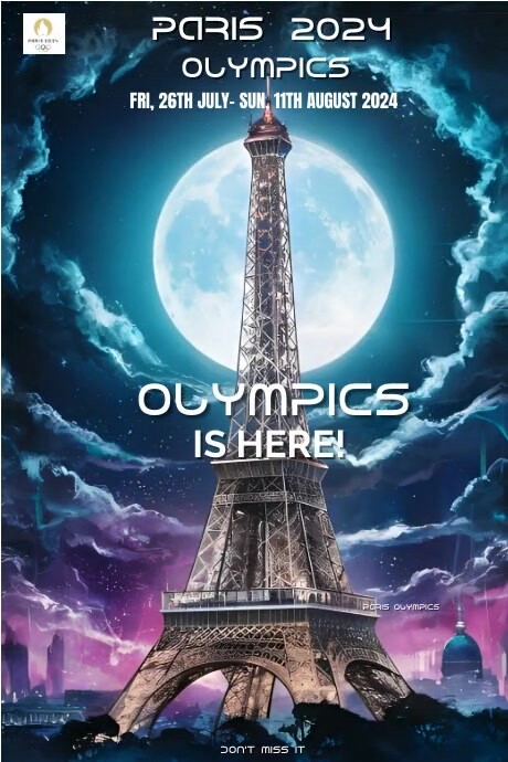 Maximalist Paris 2024 Olympics Poster Templat | PosterMyWall
