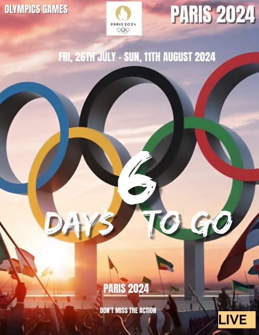 Maximalist Paris Olympics Countdown Flyer (u Template | PosterMyWall