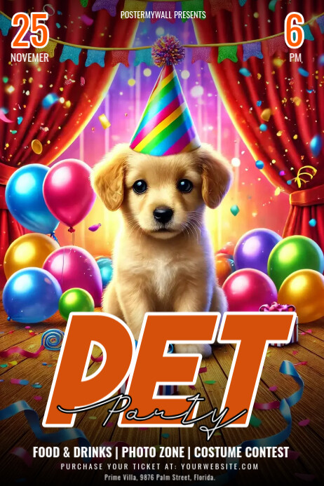 Copy of Maximalist Pet Party Poster Template | PosterMyWall