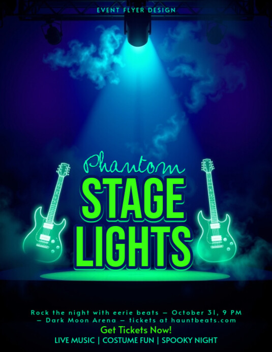 Copy of Maximalist Phantom Stage Lights Halloween Concert Flyer ...
