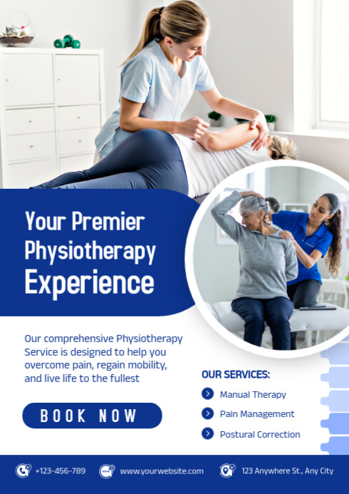 Maximalist Physiotherapy Clinic Ad A4 Template | PosterMyWall
