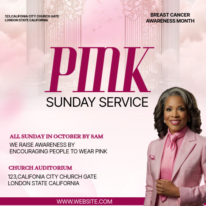 Copy of Maximalist Pink Sunday Service Invitation Tem | PosterMyWall