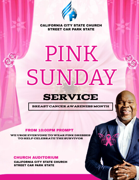 Copy of Maximalist Pink Sunday Service Invitation Tem | PosterMyWall