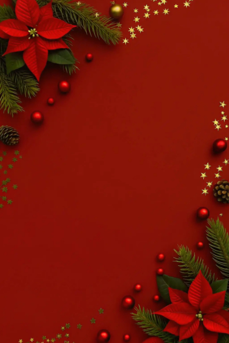 Maximalist Poinsettia Christmas Background Poster Template | PosterMyWall