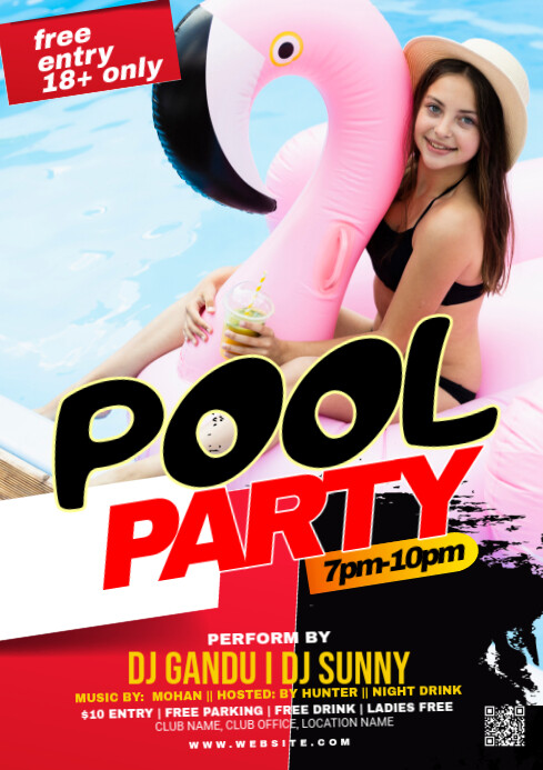 Maximalist Pool Party A2 Template | PosterMyWall