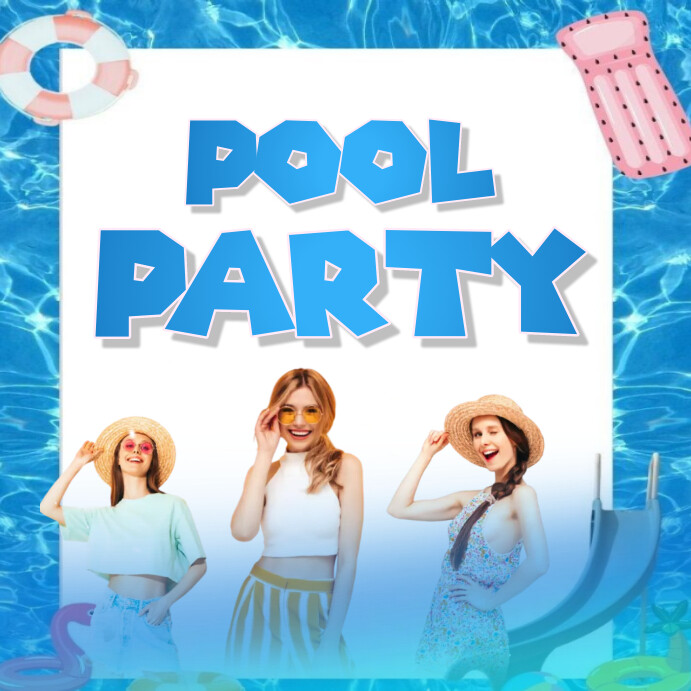 Maximalist Pool Party Instagram Post Template | PosterMyWall