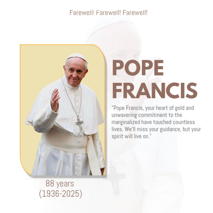 Maximalist Pope Francis Instagram Post Template | PosterMyWall