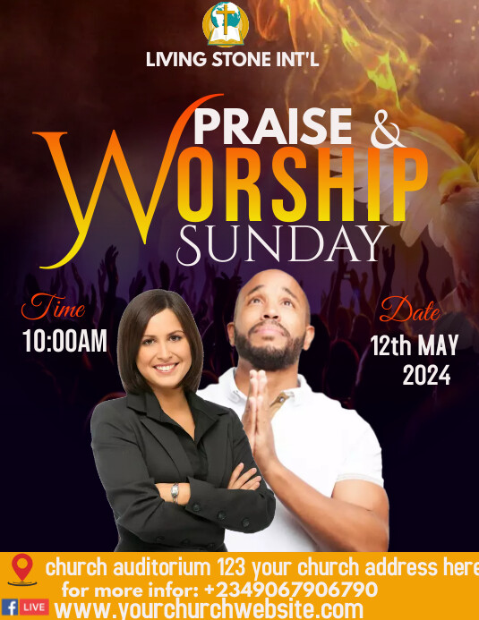 Maximalist Praise And Worship Template Flyer | PosterMyWall