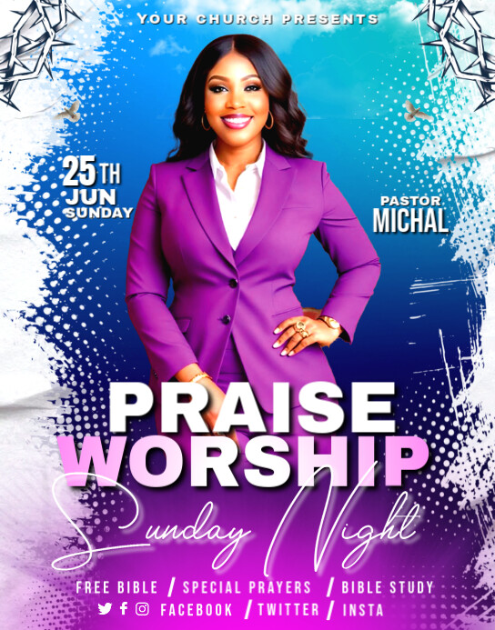 Maximalist Praise Worship Poster/wallboard templaat | PosterMyWall