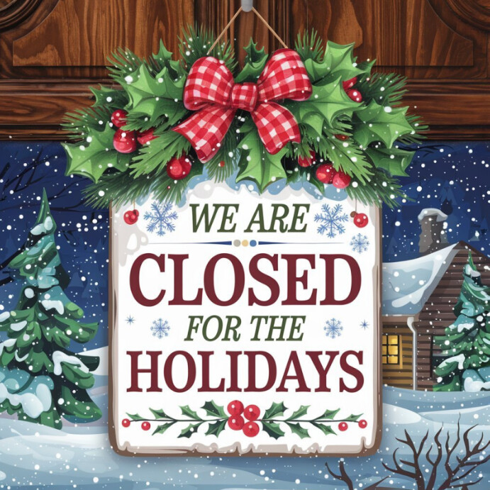 Maximalist Printable We Are Closed For The Holidays Instagram Post Template | PosterMyWall