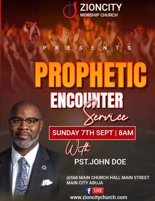 Modèle Maximalist Prophetic Encounter Service Flyer (us Letter ...