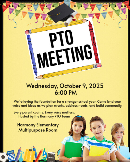 Maximalist Pto Meeting Flyer Instagram Portrait Template | PosterMyWall