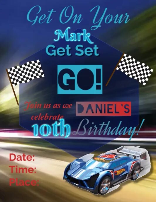 Maximalist Race Track Flyer Template | PosterMyWall