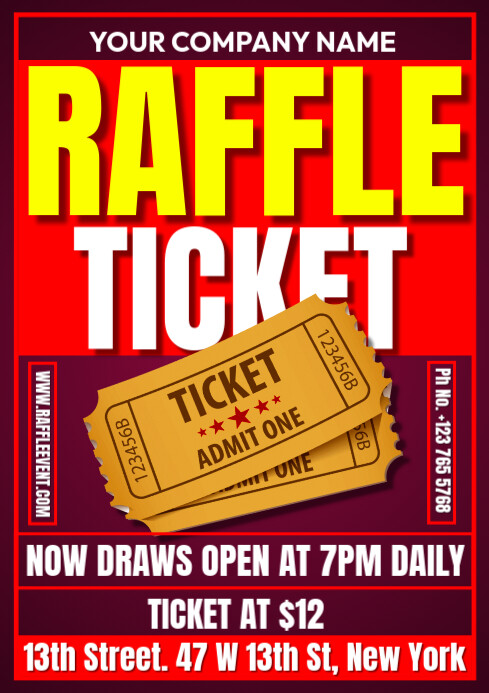 Maximalist Raffle Ticket A2 Template | PosterMyWall