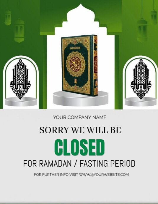 Maximalist Ramadan Closed Notice Online Design Flyer/template Flyer (us ...