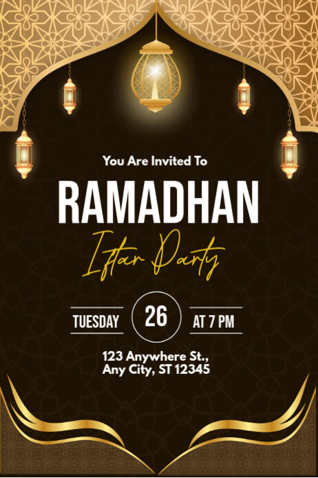 Maximalist Ramadhan Iftar Party Poster Template | PosterMyWall