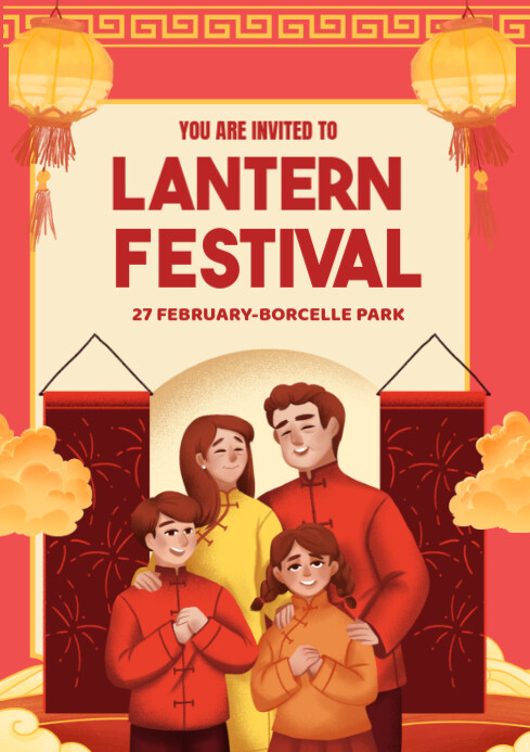 Maximalist Red A4 Template | PosterMyWall