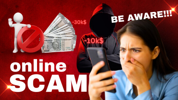 Copy of Maximalist Red And White Dynamic Online Scam Youtube Thumbnail ...