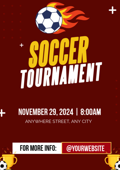 Copy of Maximalist Red And Yellow Illustrative Soccer Tournament Poster ...