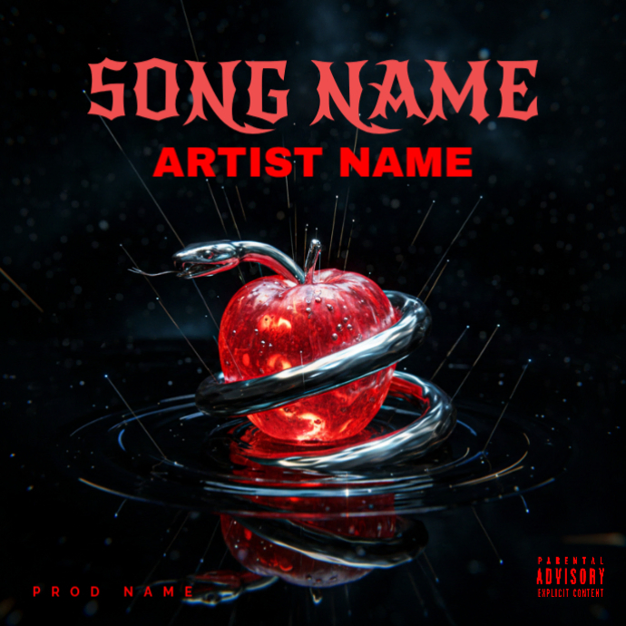 Maximalist Red Apple Album Cover Template | PosterMyWall