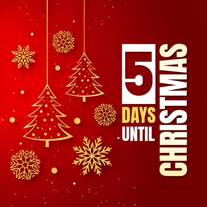 Maximalist Red Background Joyful 5 Days Until Christmas Instagram Post ...