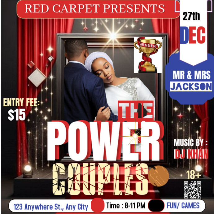 Maximalist Red Carpet And Fashion World Awards Online Design Flyer/template Instagram Post ...