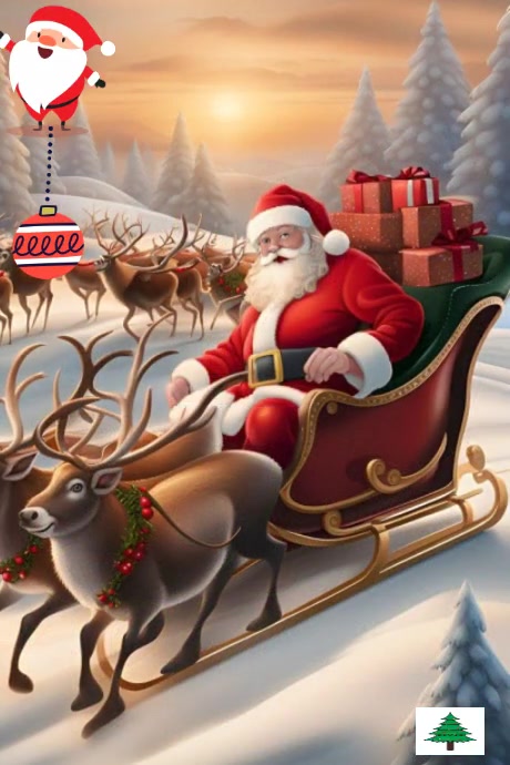 Maximalist Red Christmas Santa 2025 Poster Template | PosterMyWall