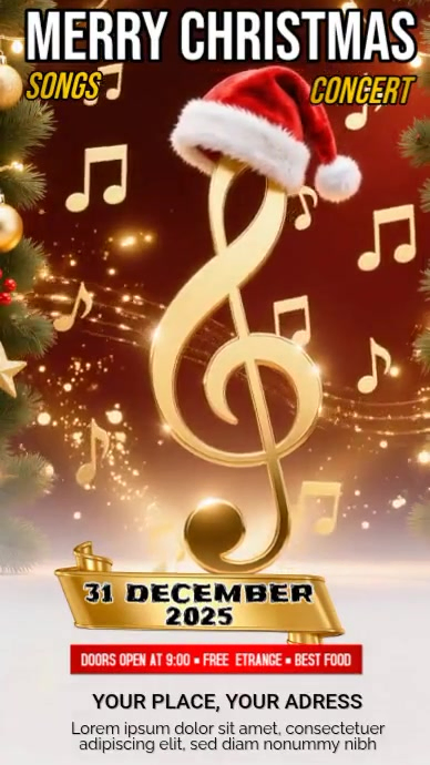Maximalist Red Christmas singing show Instagram Story Template ...