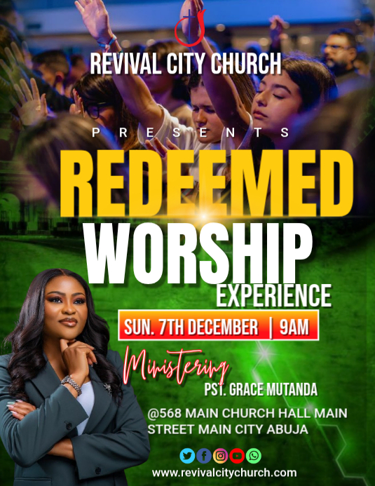 Maximalist Redeemed Worship Experience Flyer (us Letter) Template ...