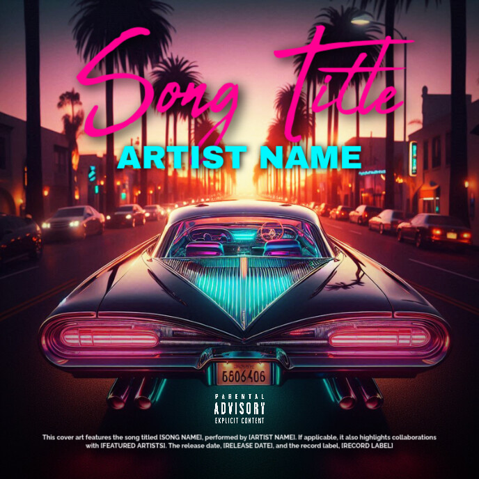 Maximalist Retro Miami Album Cover Template | PosterMyWall