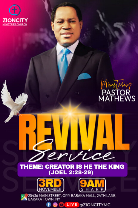 Maximalist Revival Sunday Service Poster Template | PosterMyWall