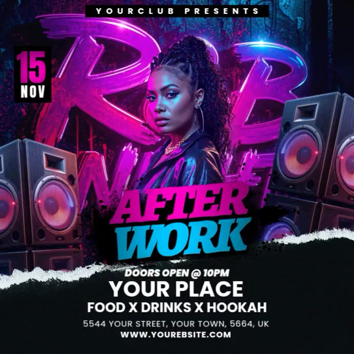 Maximalist Rnb Party Flyer Instagram Post Template | PosterMyWall